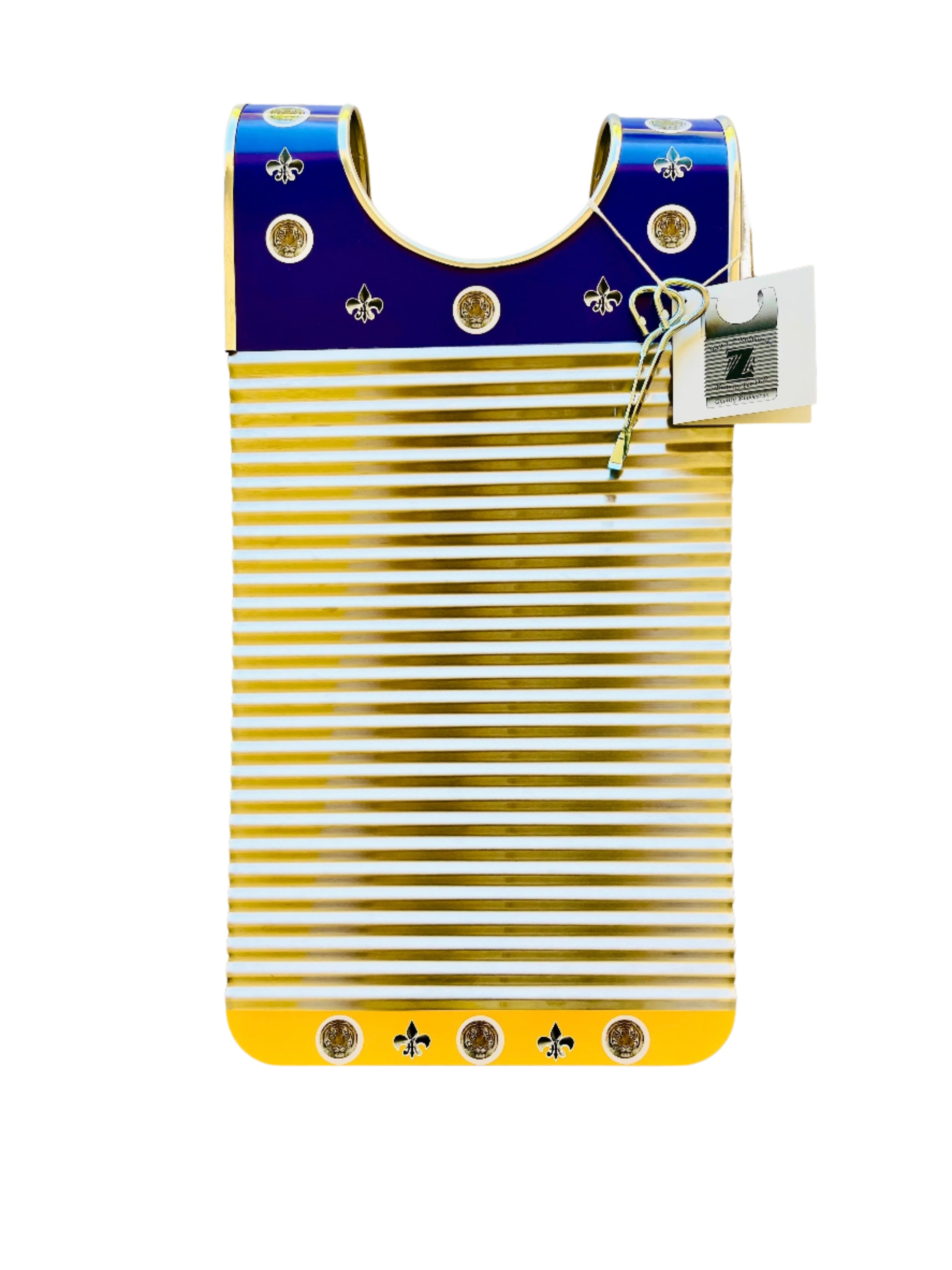 Handmade Purple & Yellow Tiger Zydeco Washboard Percussion Instrument ...