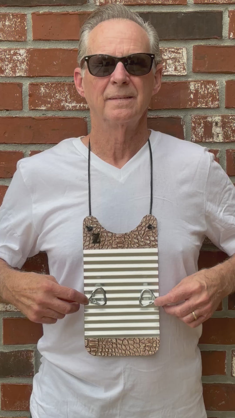 Handmade Mini Gator Zydeco Washboard Rubboard – Key of Z Rubboards