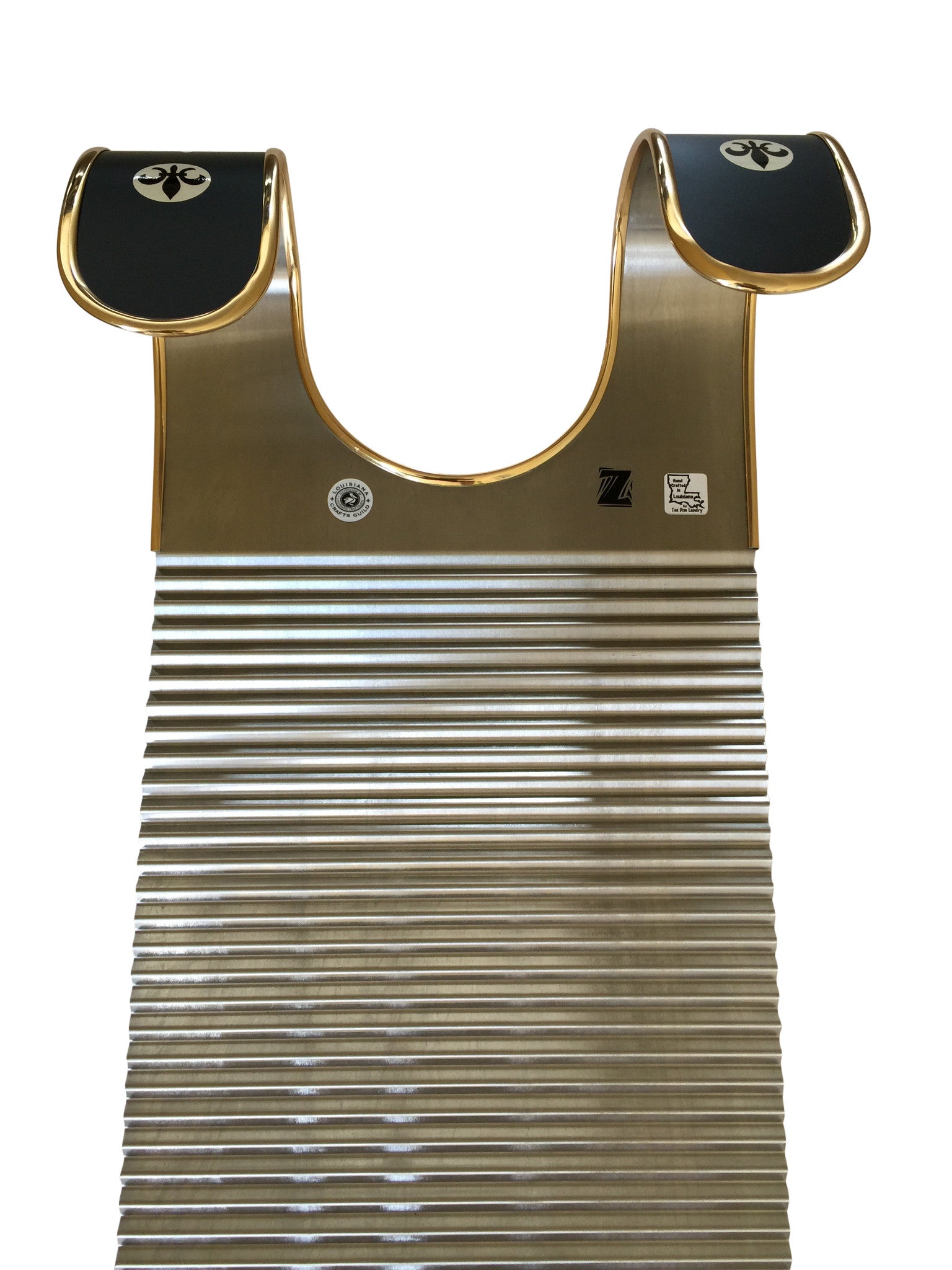 Handmade Black & Gold Fleur De Lis Zydeco Washboard Rubboard – Key of Z ...